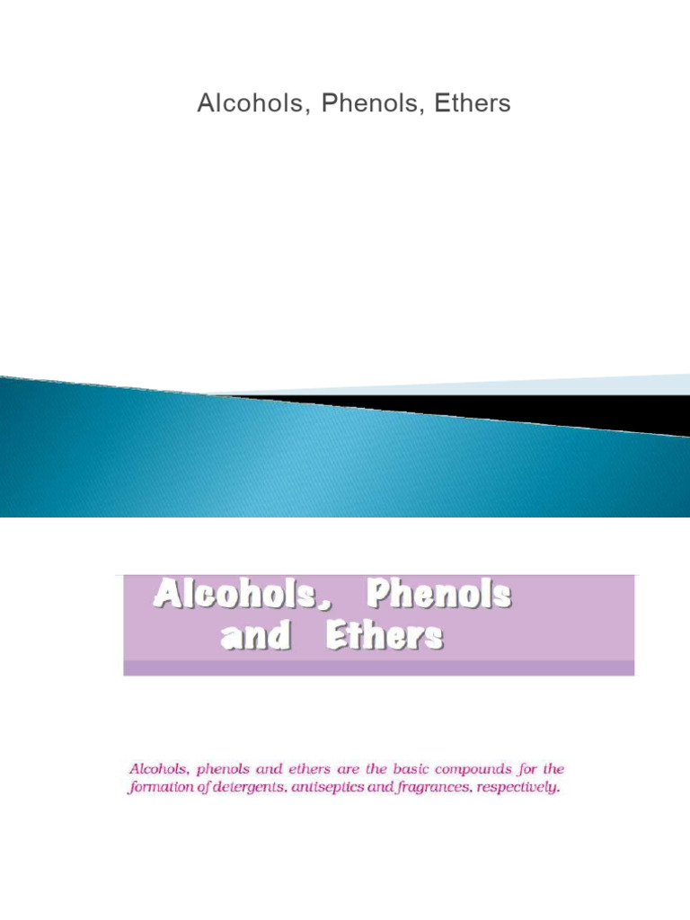 Class 12 - Alcohols Phenols Ethers-1 | PDF | Ether | Alkene