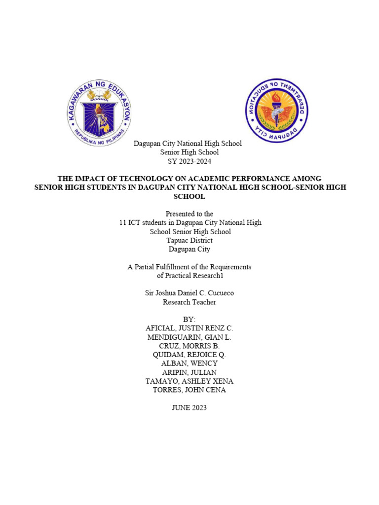 Technology's Impact on Senior High Students | PDF | Learning ...