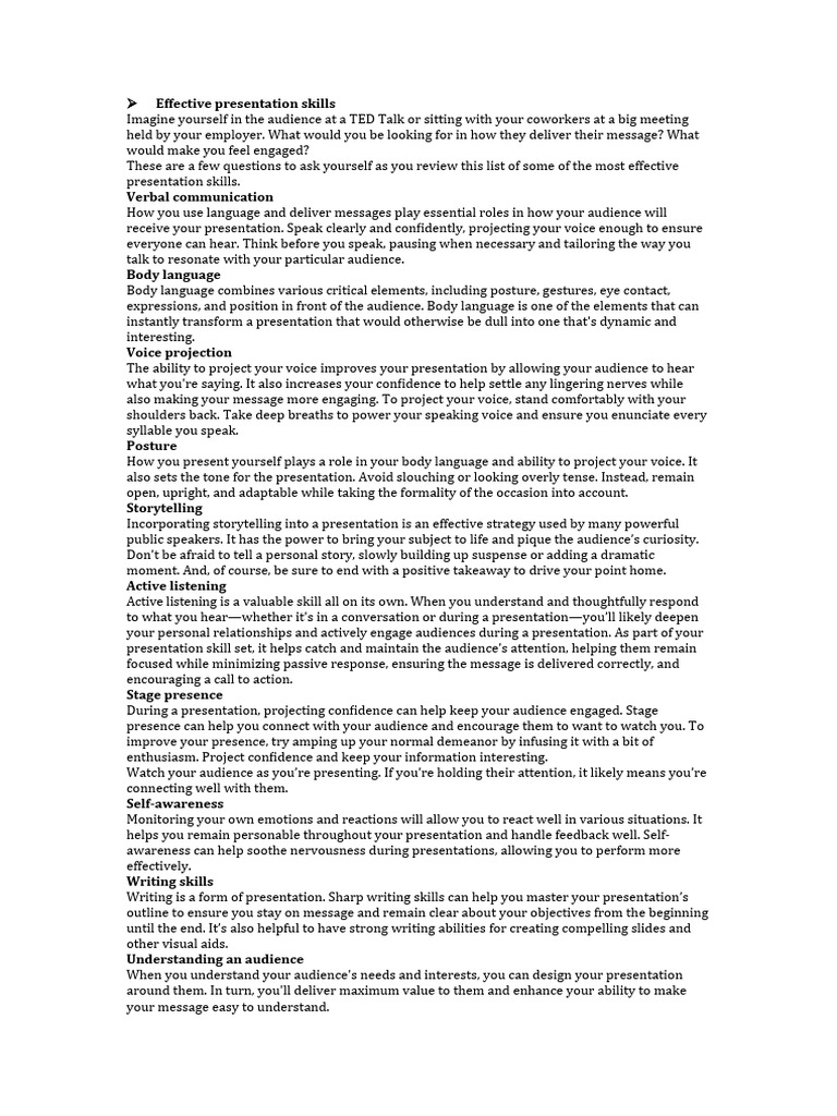 Mastering Effective Presentation Skills | PDF | Body Language | Breathing