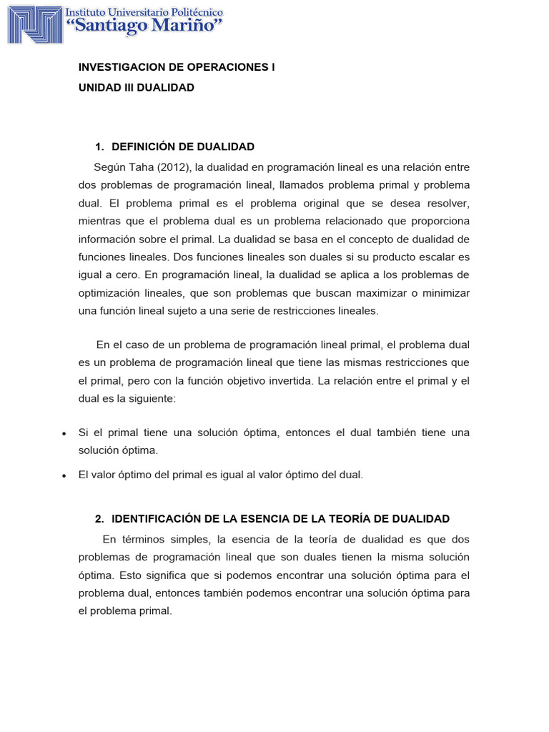 DUALIDAD | PDF | Programación lineal | Función (Matemáticas)