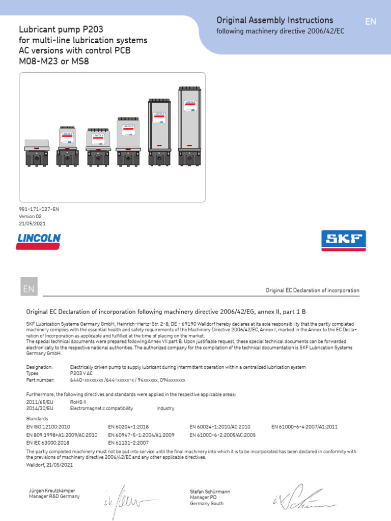 Lub Pump P203 With Control PCB M08-M23 or MS8 | PDF | Printed Circuit ...