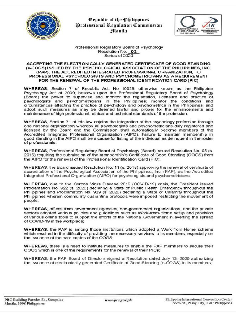 PRC Resolution No 2 | PDF