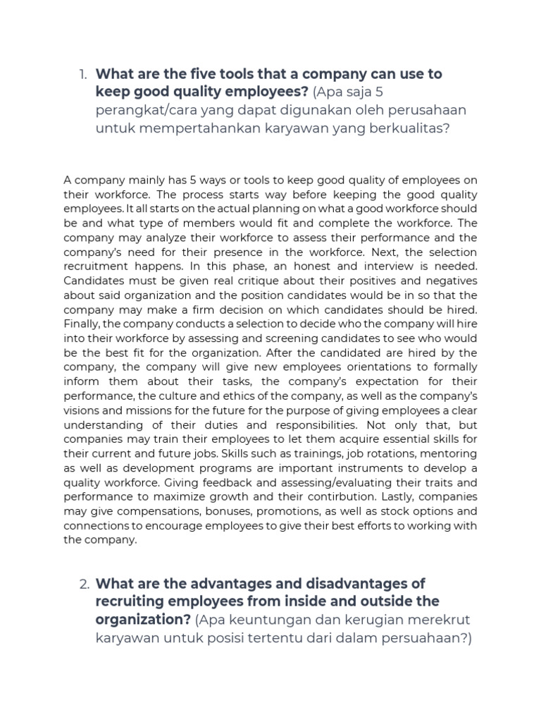 What Are The Five Tools That A Company Can Use To Keep Good | Download ...