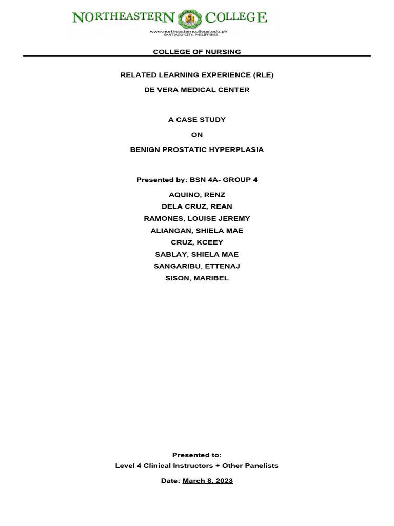 Case Draft BPH | Download Free PDF | Epidemiology | Health Care