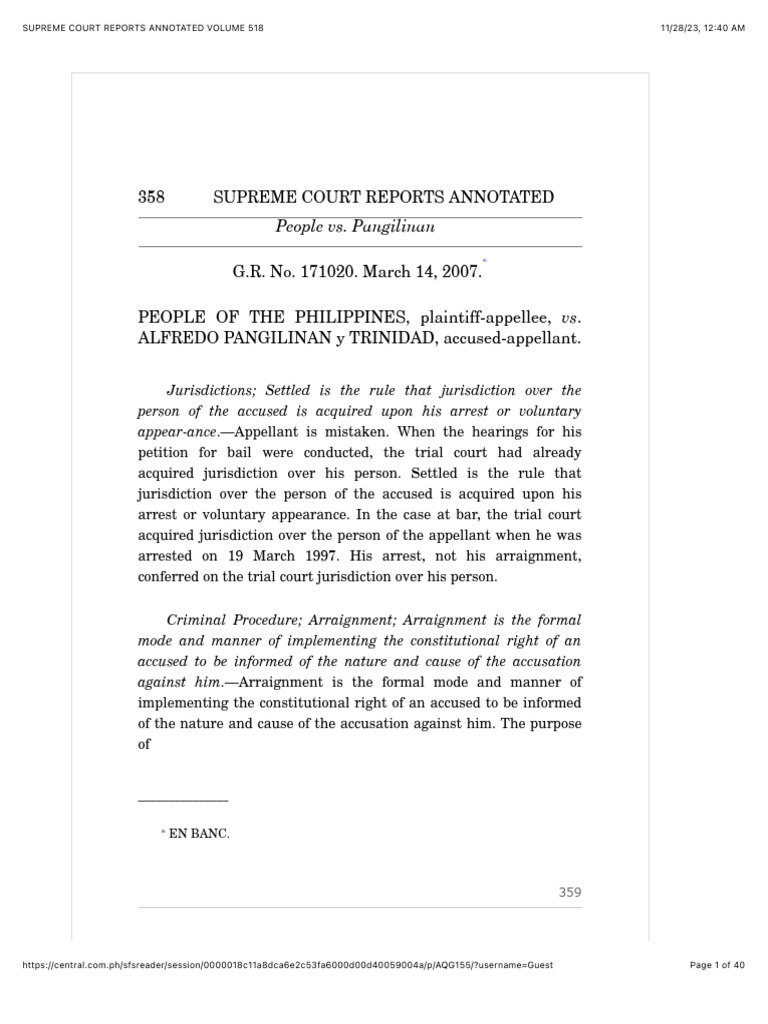 People v. Pangilinan | PDF | Rape | Arraignment