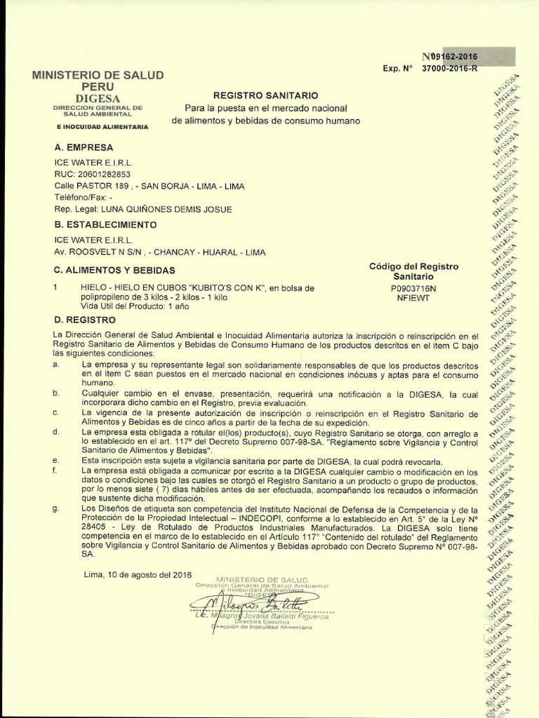 Registro Sanitarios | PDF