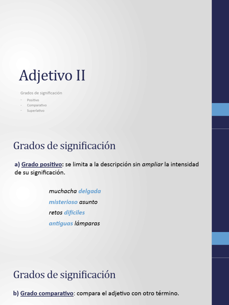 Adjetivo II (Grados) | PDF | Adjetivo
