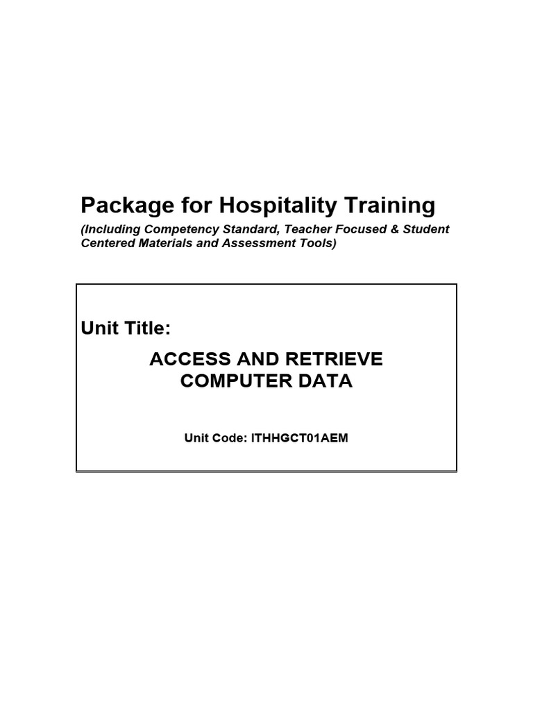 ITHHGCT01AEM-Access and Retrieve Computer Data | PDF | Computer File | Information