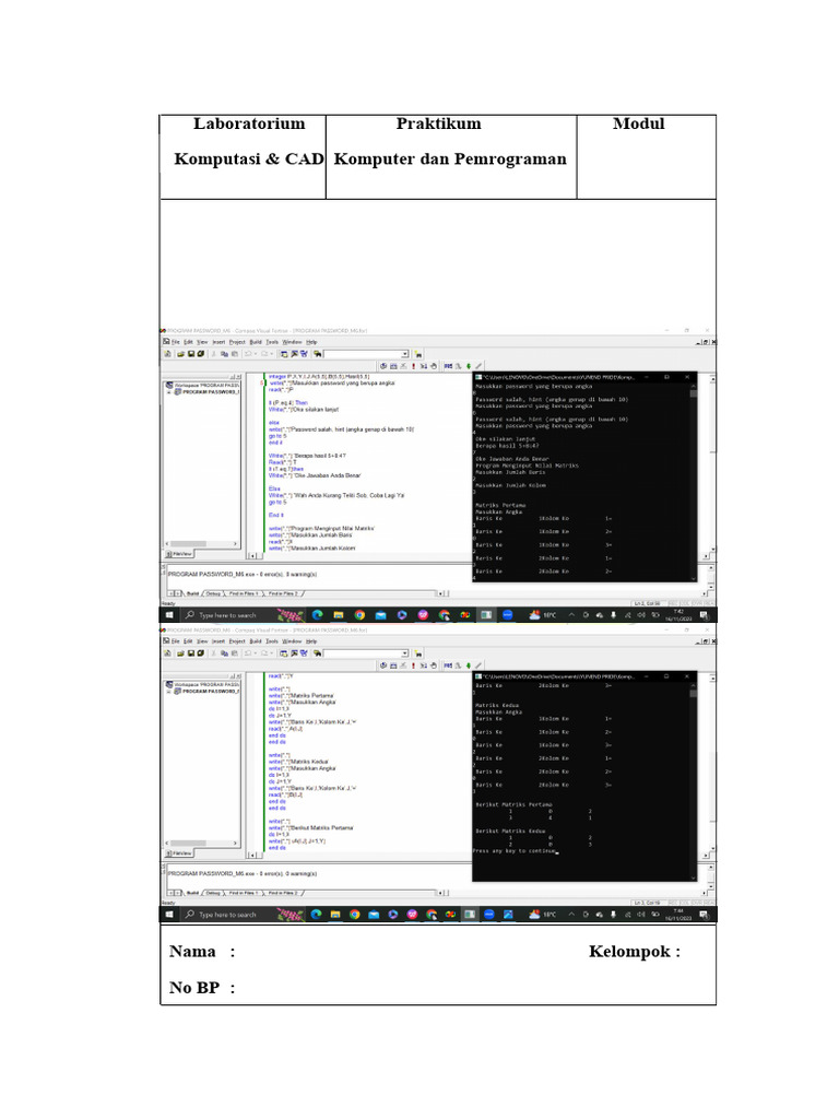 Contoh Program Fortran 65 | PDF
