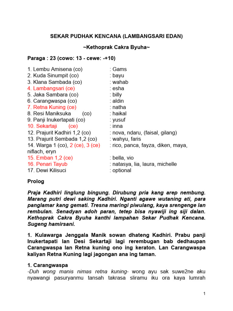 SEKAR PUDHAK KENCANA (Lambangsari Edan) | PDF | Seni | Agama & Spiritualitas