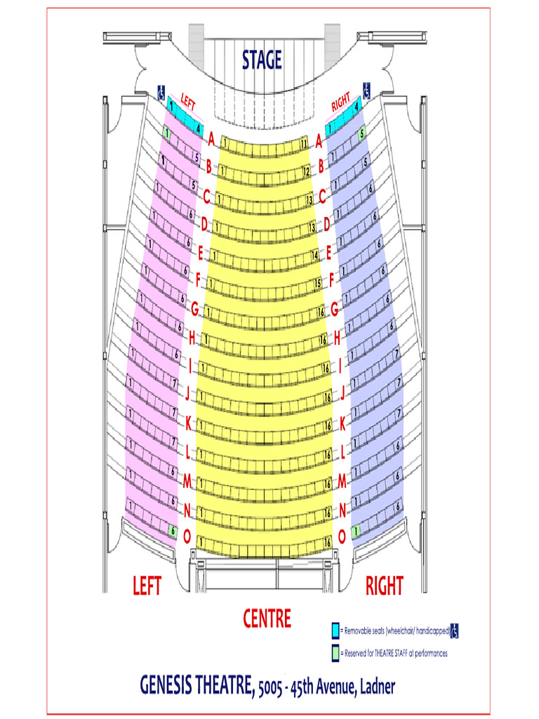 Genesis Theatre Seating Map Colour | PDF