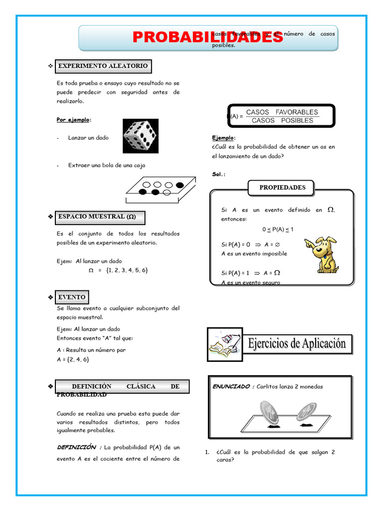 Ejercicios de Probabilidades para Quinto de Secundaria | PDF | Probabilidad | Teoría de probabilidad