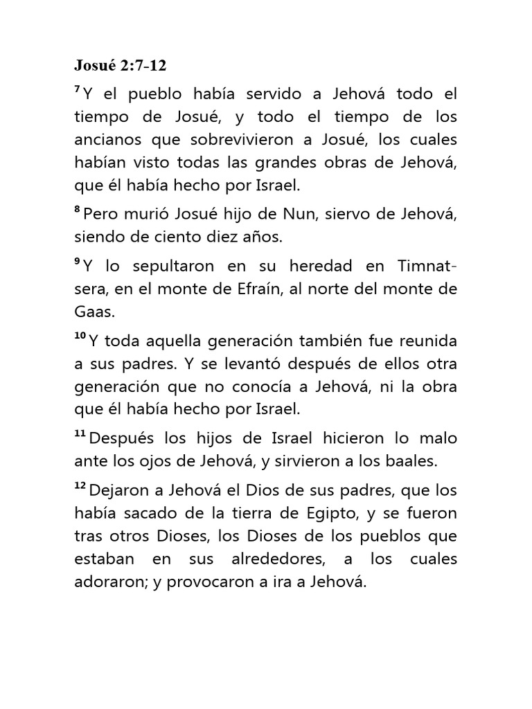 Josué 2. | PDF | Joshua | Dios