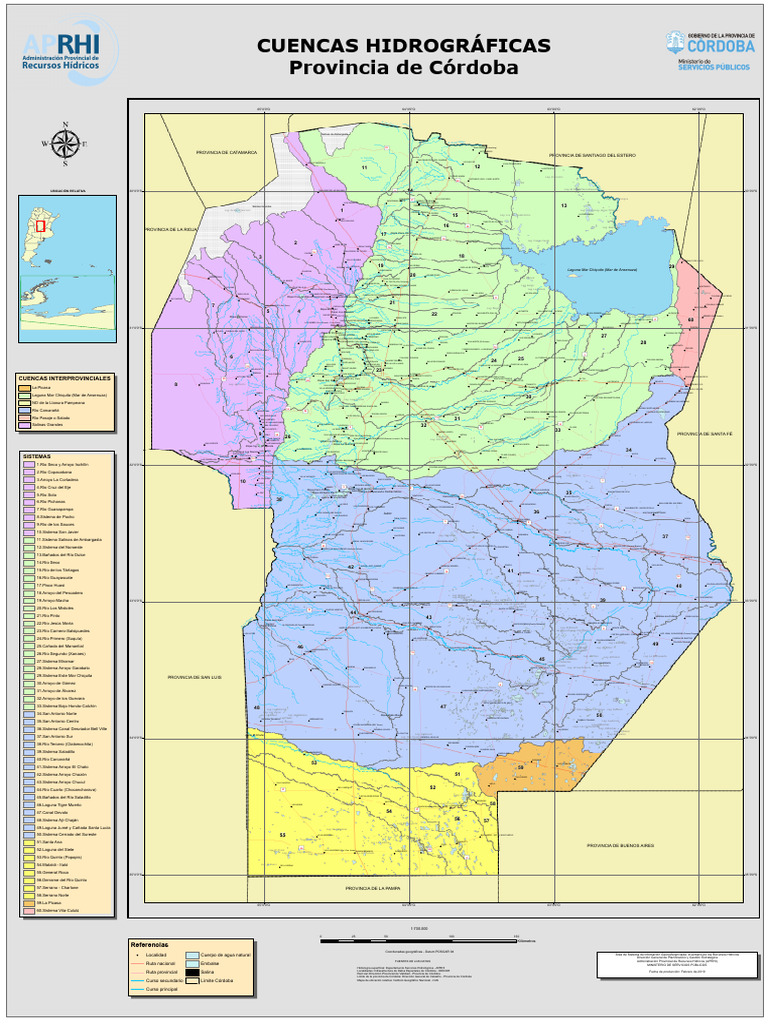 005 - Mapa Cuencas Hidrográficas de La Prov de Cba | PDF