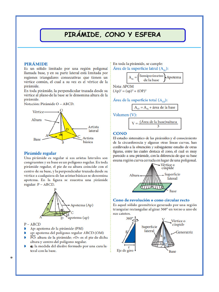 Piramide Cono Esfera | PDF | Esfera | Conceptos matemáticos