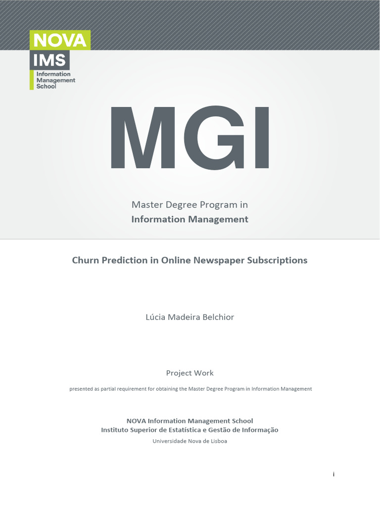 Information Management: Master Degree Program in | PDF | Subscription ...