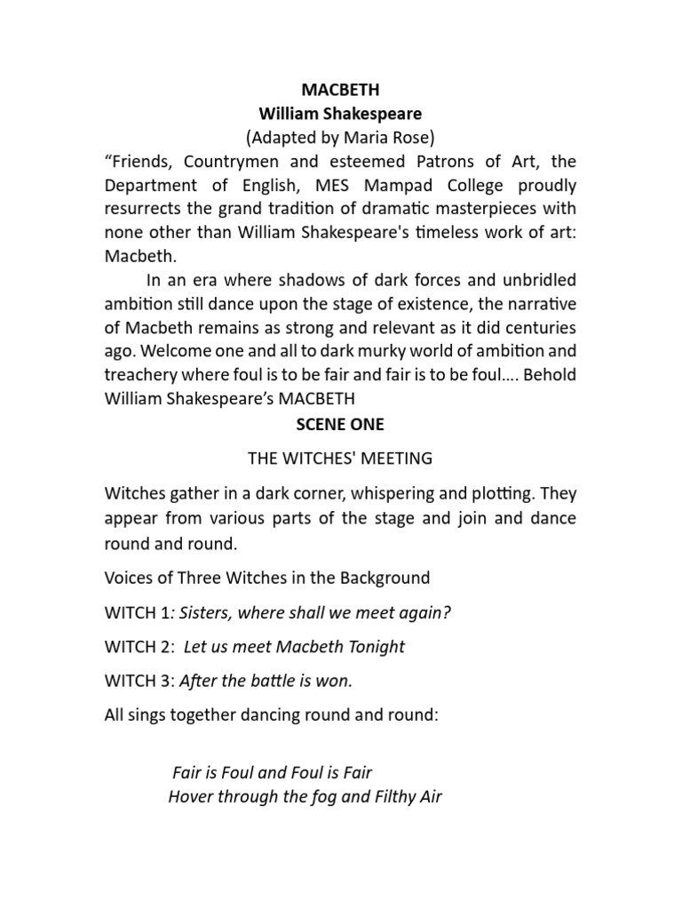 Macbeth: A Timeless Drama | PDF | Macbeth | Shakespearean Tragedies