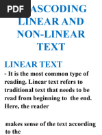 English 10: Week 2, Quarter 1 Linear and Non-Linear Texts Background ...
