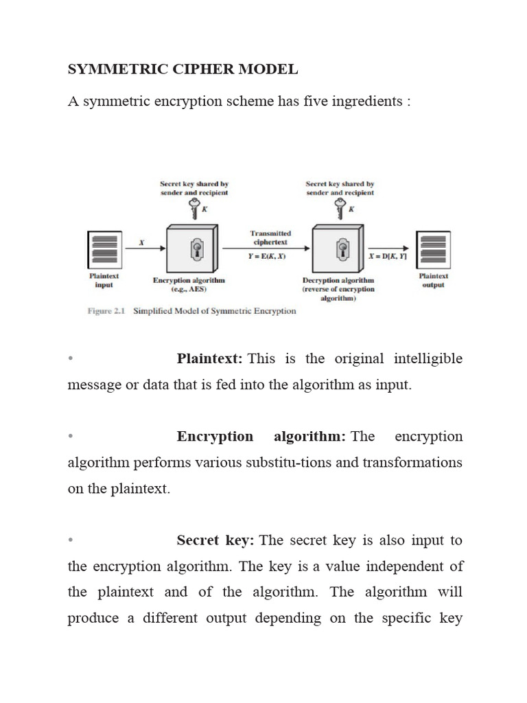 Symmetric Cipher Model | PDF | Cryptography | Key (Cryptography)