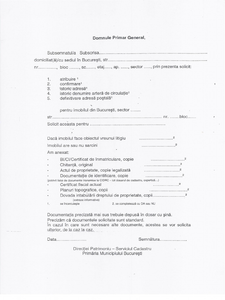 Cerere Numar Postal | PDF