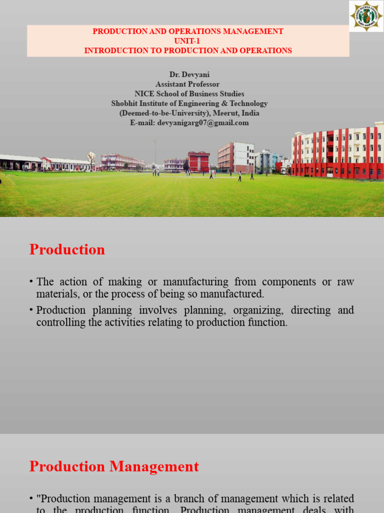 Production & Operation Management | PDF | Operations Management | Marketing