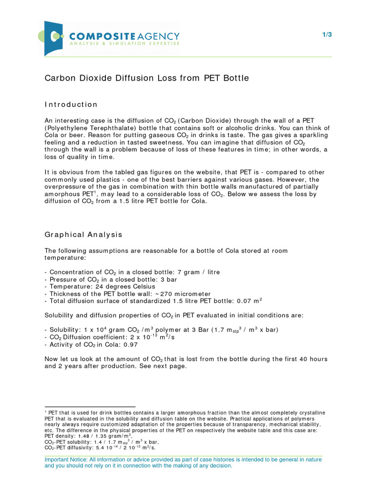 Carbon Dioxide Diffusion PET | PDF | Carbon Dioxide | Chemical Substances