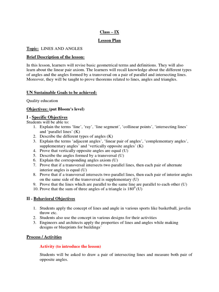 Chapter 6 Lines and Angles | PDF | Line (Geometry) | Triangle