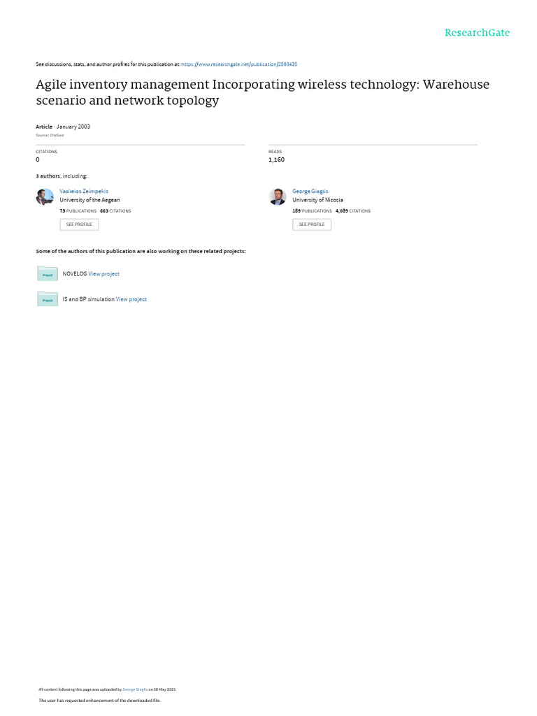 Agile Inventory Management Incorporating Wireless | PDF | Warehouse ...