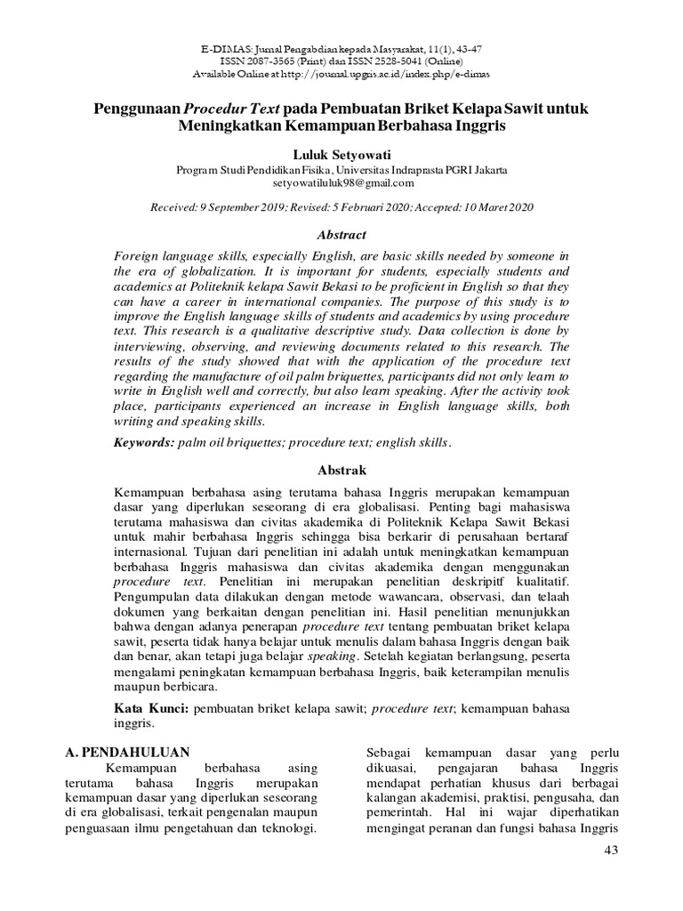 Penggunaan Procedur Text Pada Pembuatan Briket Kel | PDF