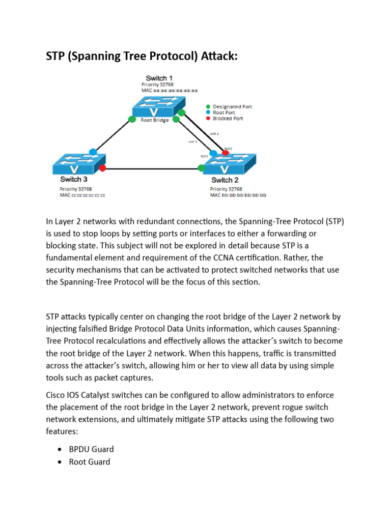 Stp Spanning Tree Protocol Attack Pdf Network Switch Communications Protocols 