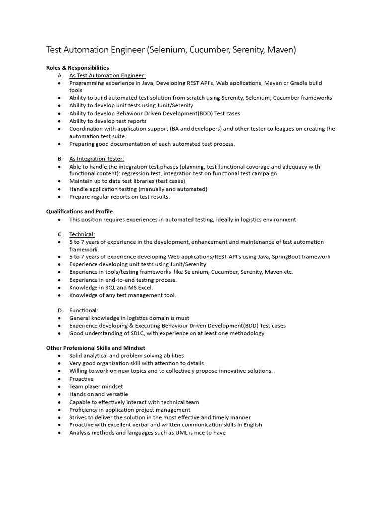 Synapse - Test Automation Engineer | PDF | Unit Testing | Product ...