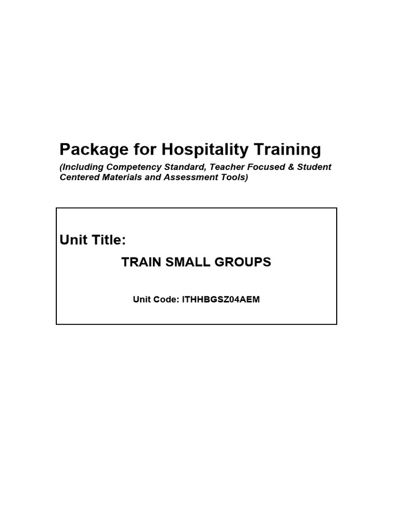 ITHHBGSZ04AEM-Train Small Groups | PDF | Competence (Human Resources) | Information
