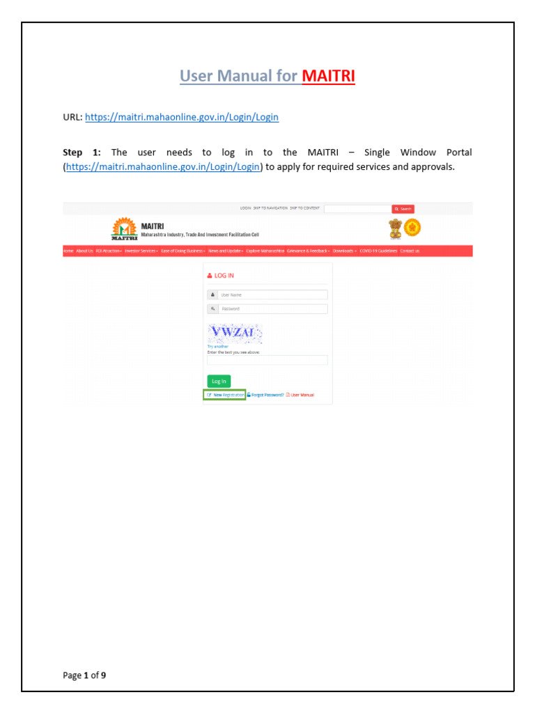MAITRI Portal User Manual | PDF