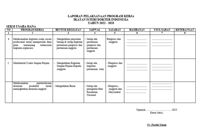Program Kerja Iidi Sie Usaha Dana | PDF | Komputer