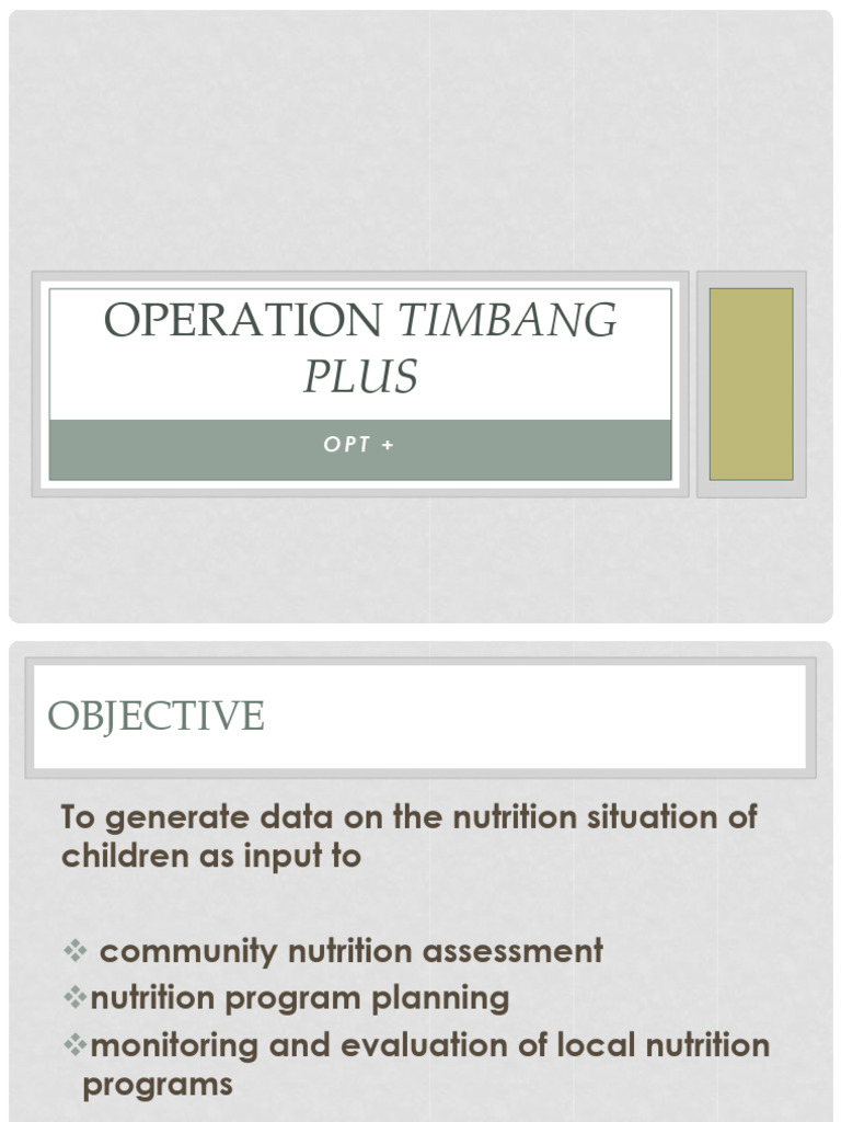 NNC Region VIII - Operation Timbang Plus Guidelines | PDF | Malnutrition