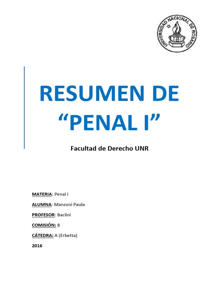 Resumen Penal P | PDF | Derecho penal | Castigos