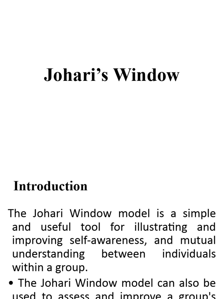 3 Joharis Window | PDF | Psychology | Psychological Concepts