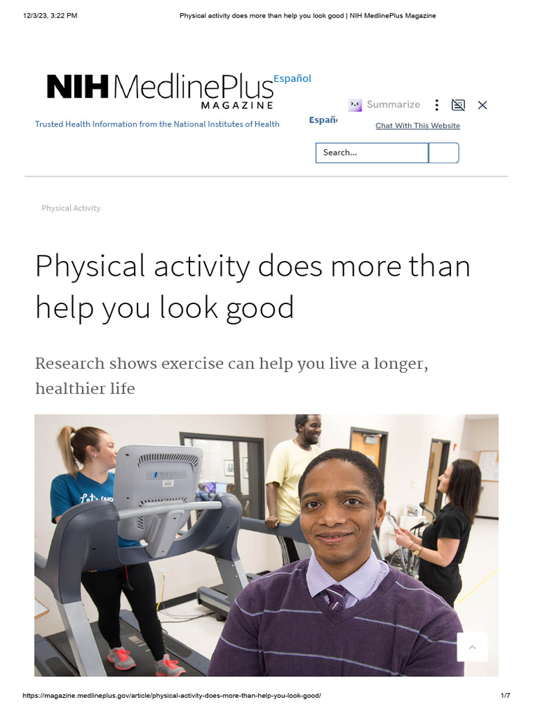 Article - Physical Activity Does More Than Help You Look Good - NIH ...