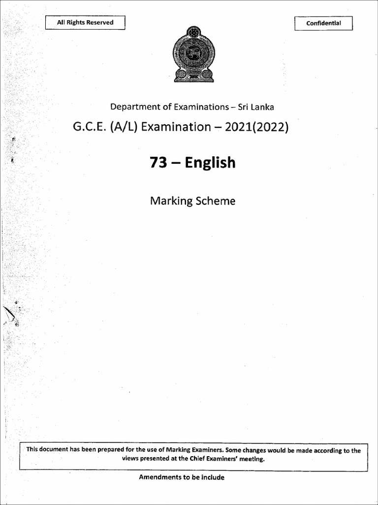 2021 AL English Marking Scheme | PDF