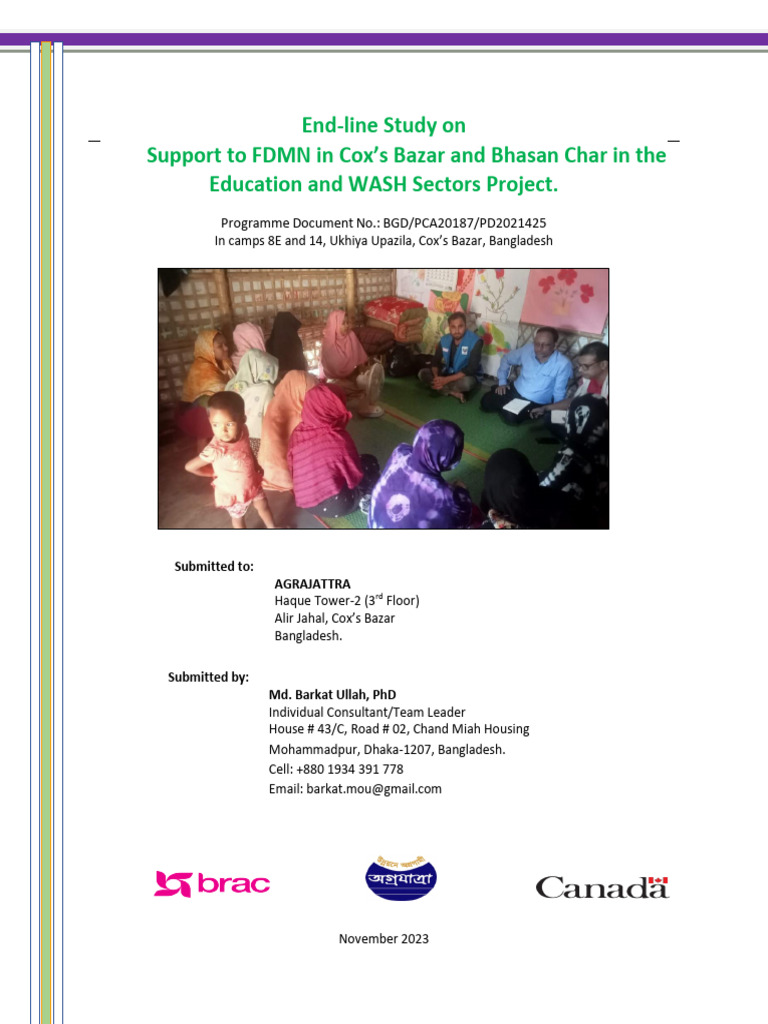 Report - End-Line Study - WASH | PDF | Wash | Sanitation