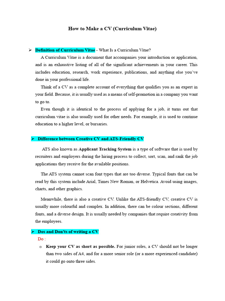 How To Make A CV (Group 3) | PDF | Arial