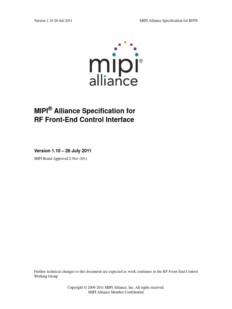 Mipi RFFE Specification v1-10 | PDF | Gsm | Intellectual Property