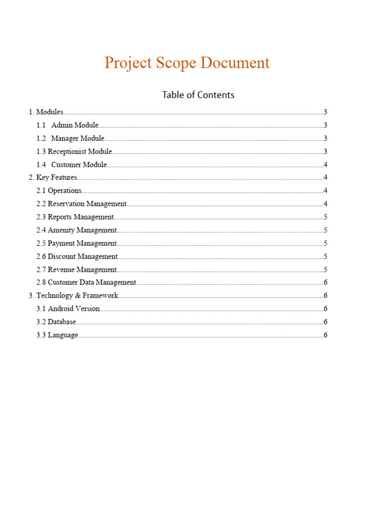 Project Scope Document | PDF | Android (Operating System) | Point Of Sale