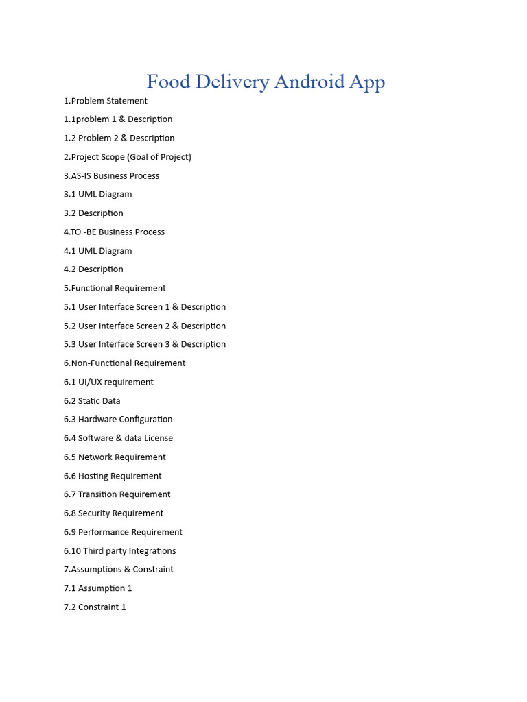 Food Delivery Android App | PDF | World Wide Web | Internet & Web