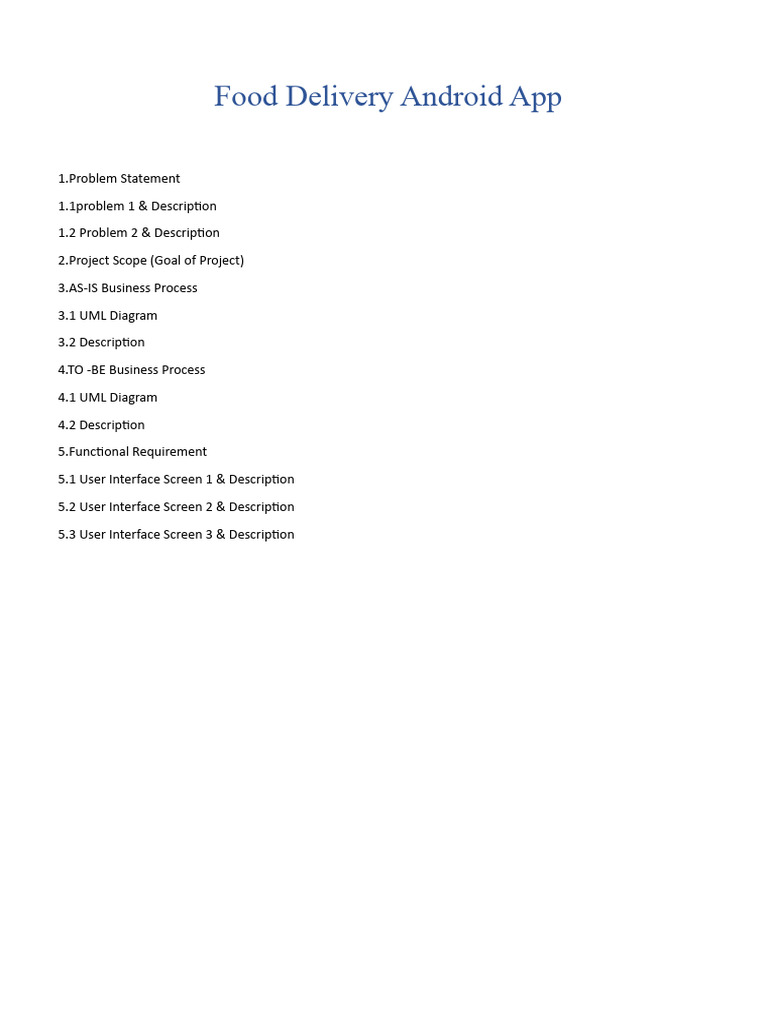 Food Delivery Android App | Download Free PDF | Use Case | Data Type