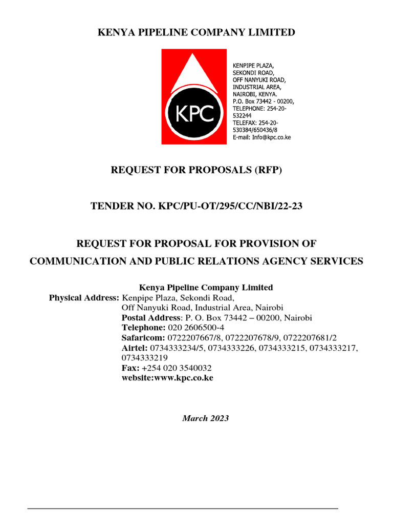 KPC - Pu.ot.295.cc - Nbi.22.23 RFP | PDF | Request For Proposal | Procurement