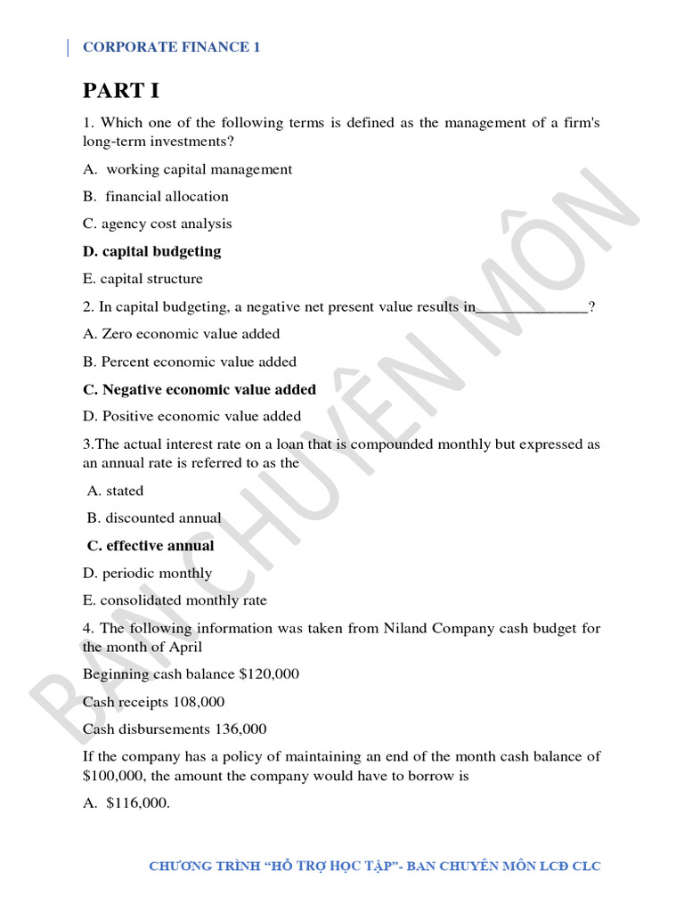 BCM Corporate Finance I | PDF | Bonds (Finance) | Yield (Finance)