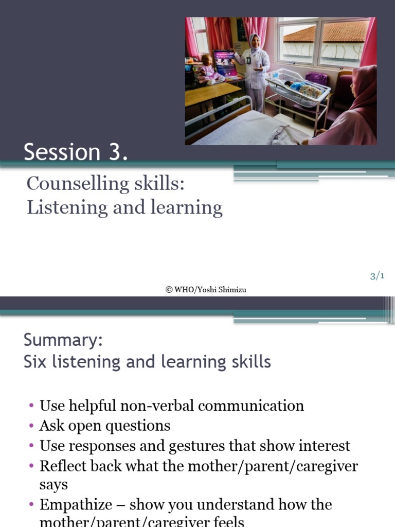Bfhi-Session-3-Counselling Skills Listening and Learning | PDF