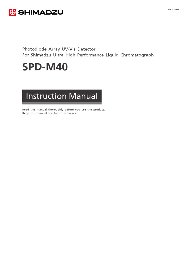 Instruction Manual SPD-M40 | PDF | Ultraviolet | Computer Network