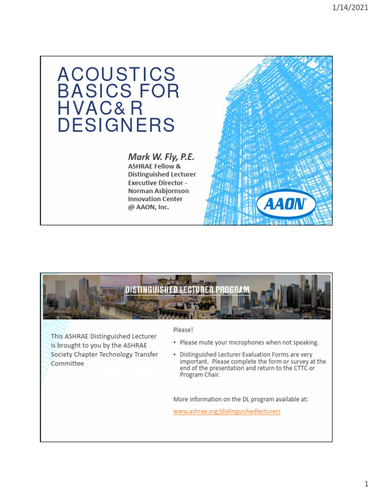 January 2021 Acoustics Basics For Hvac R Designers | PDF | Sound | Decibel